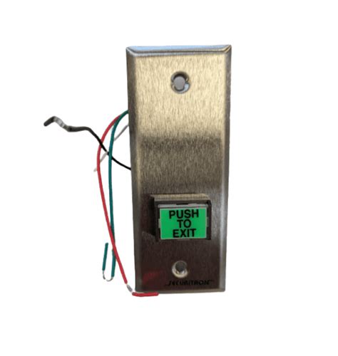 Securitron Emergency Exit Button W 30s Timer Green And Red Satin Ss