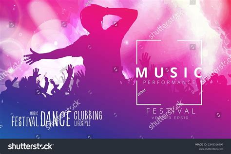 Crowd Raised Hands Concert Music Festival Stock Vector Royalty Free