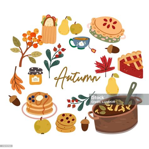 안녕 가을 계절의 꽃무늬 프레임입니다 가을 벡터 손으로 그린 아이콘 세트 11월에 대한 스톡 벡터 아트 및 기타 이미지 11월 9월 가을 Istock