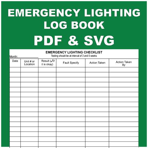 Emergency Lighting Log Book Test Log Book Emergency Light