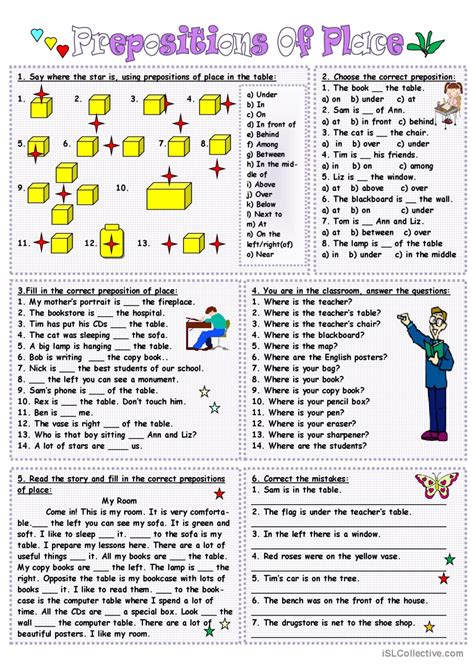 Prepositions Worksheets