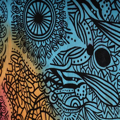 Beautiful Bohemian Psychedelic Hippie Tie Dye Window Curtain Tie Dye