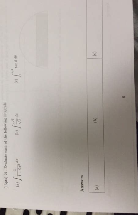 Solved Evaluate Each Of The Following Integrals