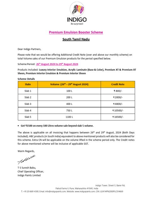South Tamil Nadu Premium Emulsion Booster 26th 29th August 2024 Pdf