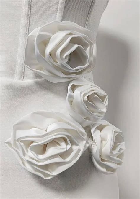 Sweetheart Corset Midi Bridal Dress With 3d White Flower Appliqués In
