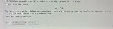 Solved For A First Order Reaction It Takes Just S Until Chegg