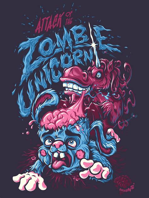 Zombie Unicorn Attacks T Shirt By Bobmosquito Redbubble