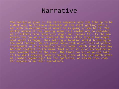 Thief Title Sequence Analysis Odp