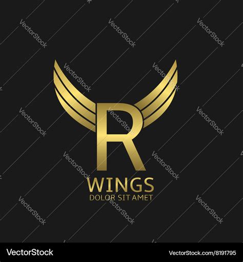 Golden R Letter Logo Royalty Free Vector Image