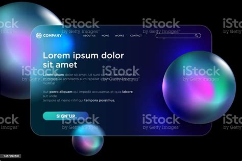 유리 형태 스타일의 벡터 이미지입니다 웹 사이트에 대한 반투명 템플릿입니다 젖빛 유리와 구체 유리 효과에 대한 스톡 벡터 아트 및 기타 이미지 Istock