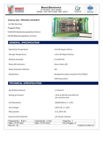 Boost Relay Interfacing Module Rp230a02 1co M B5p For Control Panel Use 230 V Ac At Best