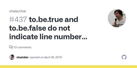 to be true and to be false do not indicate line number when failing