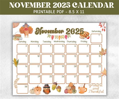 November 2025 Calendar 2026 Calendar Printable