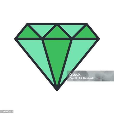 平面設計風格的鑽石圖示向量圖向量圖形及更多奢侈圖片 奢侈 寶石 形狀 Istock