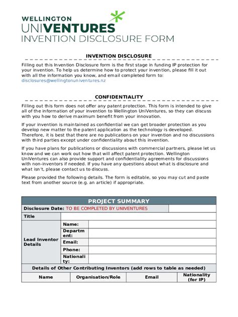 Invention Disclosure Template