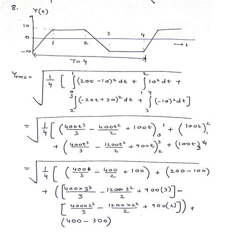 Solved 6 Find The Rms Value Of The Signal Shown Below Voltage 7 Find Course Hero