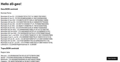 D3 Geo Find Centroids Shapes Codesandbox