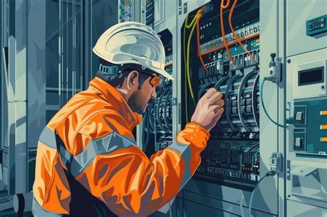 Engineer Setting Up Industrial Panel Premium Ai Generated Image
