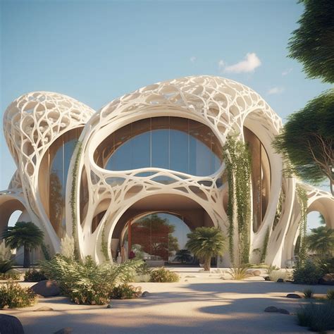 Premium Ai Image Futuristic Parametric Architecture Visualization Villa Fractal Pictures Ai