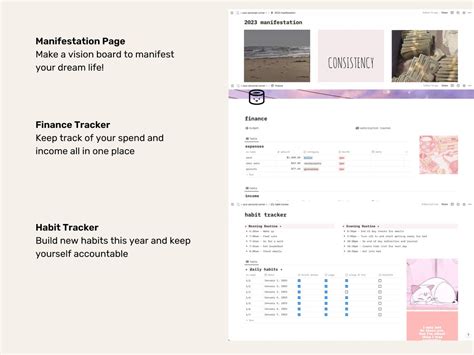 Cute Aesthetic Notion Template Notion Daily Planner Template Etsy