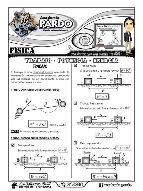 Trabajo Potencia Energia Pdf Fuerza Naturaleza