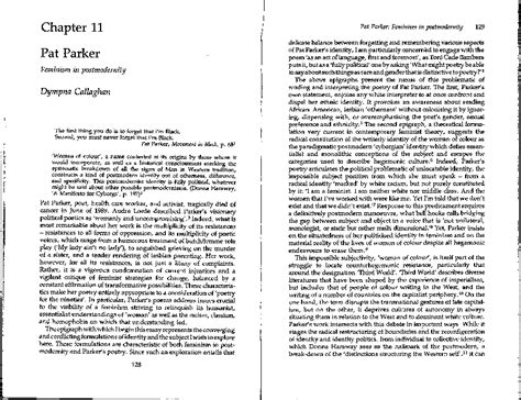 Pdf Pat Parker Feminism In Postmodernity 1991 In John Thompson And Anthony Easthope Eds
