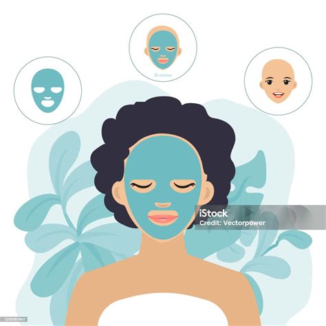 흰색 평면 벡터 일러스트에 고립 된 뷰티 캐릭터 여성 화장품 디자인 스파 릴렉스 살롱 헬스케어 페이스 맨 만짐에 대한 스톡 벡터