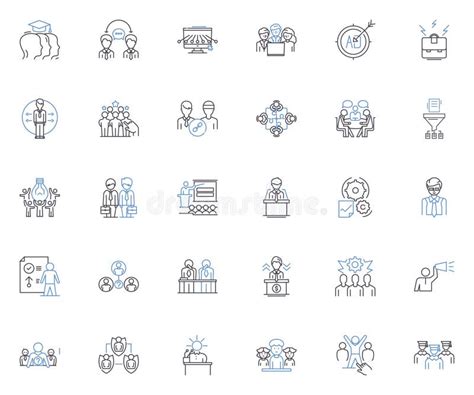 Corporate Ownership Line Icons Collection Conglomerate Acquisitions