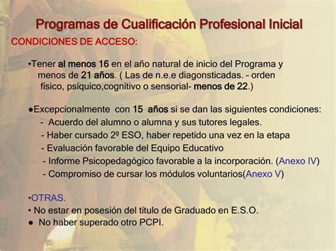 PPT LOS PROGRAMAS DE CUALIFICACIÓN PROFESIONAL INICIAL PowerPoint Presentation ID
