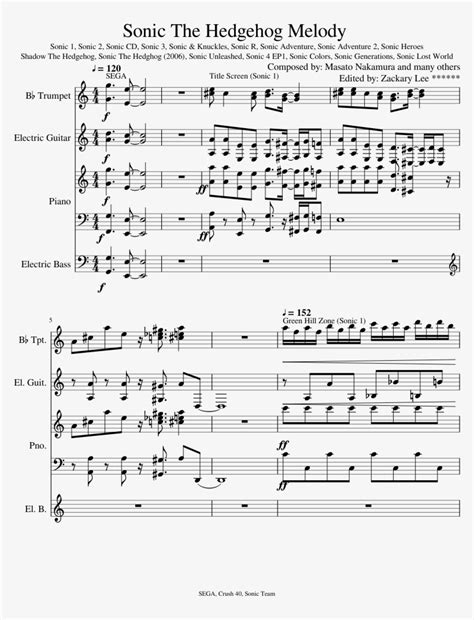 Sonic The Hedgehog Melody Dx Sheet Music For Piano Sheet Music Png