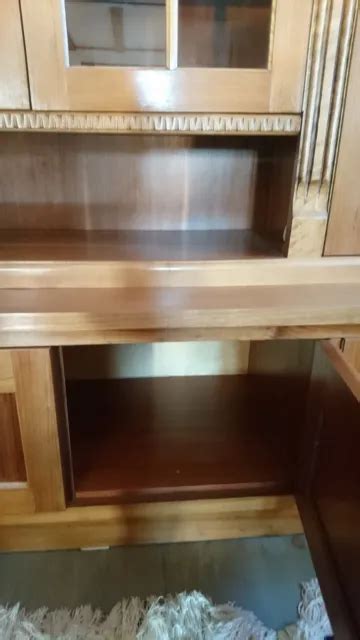 Ddr Schrankwand Massiv Holz Furnier Belegt 80er Jahre In Handarbeit