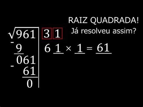 Técnica para calcular Raiz Quadrada Sem fatorar ou testar números YouTube Boarding Pass