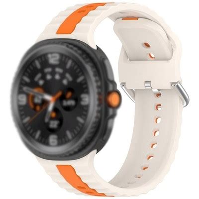 Two Tone Silicone Strap For Samsung Watch8 Classic 47mm Vertical Stripe