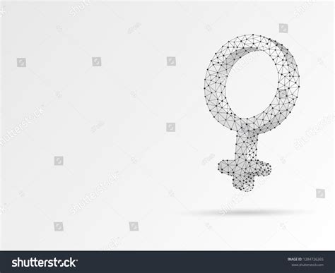 Female Gender Symbol Wireframe Digital 3d Stock Illustration 1284726265