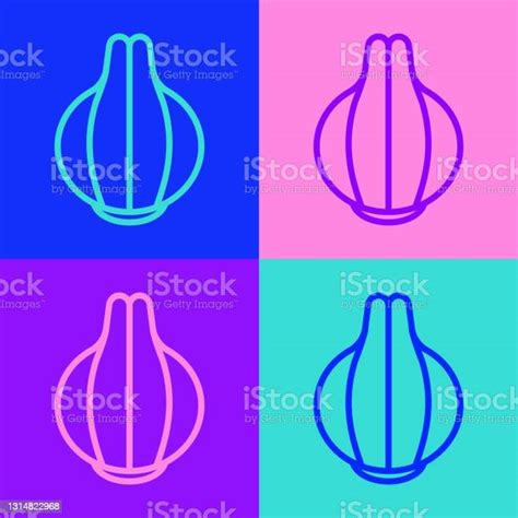 Pop Art Lijn Ui Pictogram Geïsoleerd Op Kleur Achtergrond Vector