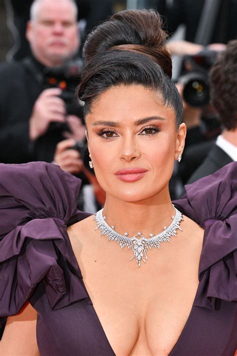 Salma Hayek Wearing Just A Towel Shares One Of Her Top Wellbeing Tips