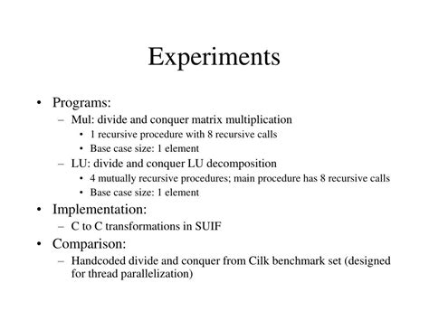 ppt recursion unrolling for divide and conquer programs powerpoint