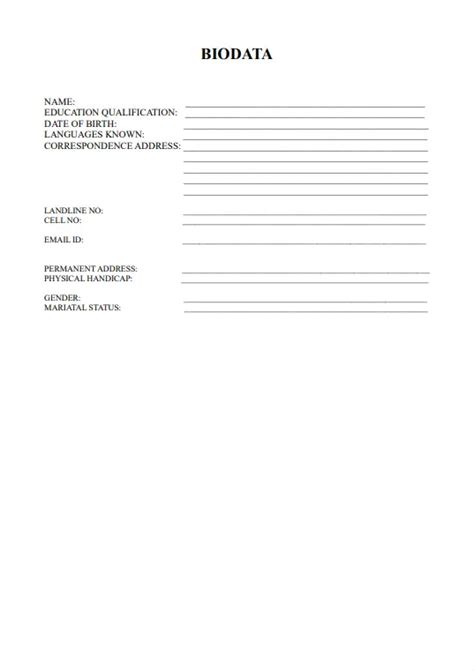 Sample Bio Data 1 Download Learning Container