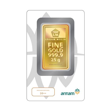 Jual Antam Logam Mulia Keping Emas [25 G 999 9‰ Fine Gold Certificate