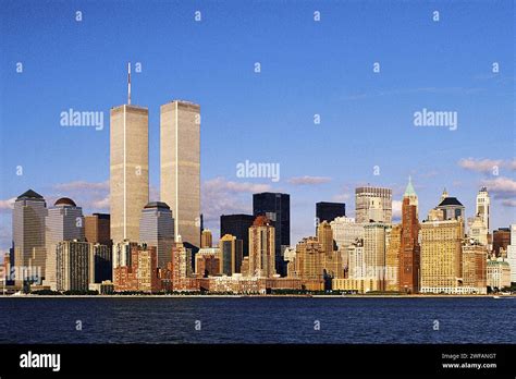 Panoramic View Of Manhattan Island From The Hudson River Before 911