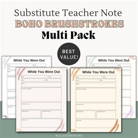 School Absence Note Template Etsy