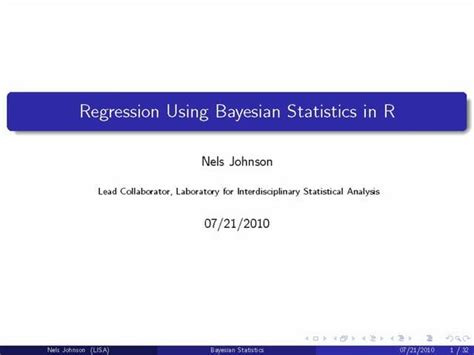 lisa short course regression using bayesian statistics in r