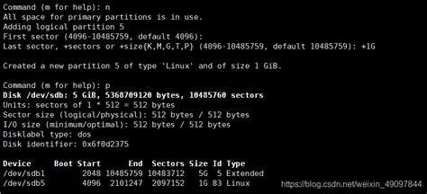 Linux向linux系统添加磁盘、分区和文件系统小练习新增一个5g的scsi磁盘将其上新建一个主分区并将分区格式化为ext4 Csdn博客