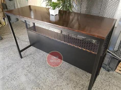 Barra Desayunador Isla Estilo Industrial Hierro Y Madera En Venta En