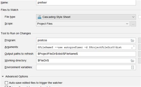 Javascript How Can I Use Autoprefix In Css With Phpstorm Stack Overflow