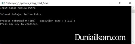 Tutorial Belajar C Part 21 Cara Membaca String Dengan Scanf Dan Gets Duniailkom