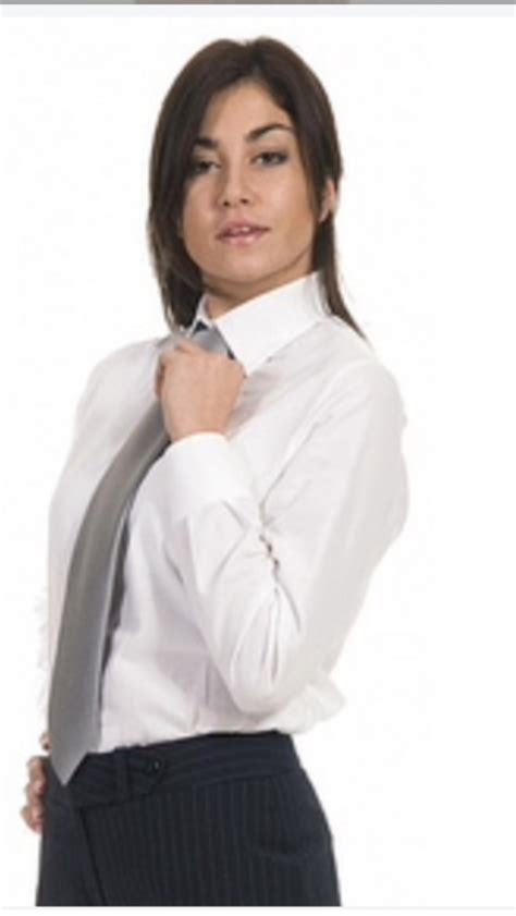Pin By Formalman On Women Wearing White Dress Shirts With Neckties