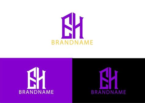 Premium Vector Modern Monogram Initial Letter Eh Logo Design Template