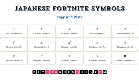 Japanese Fortnite Symbols ソ ダ Copy And Paste