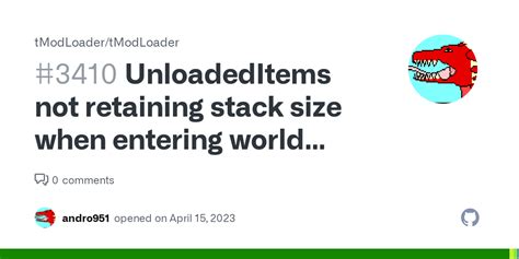 Unloadeditems Not Retaining Stack Size When Entering World With Mod